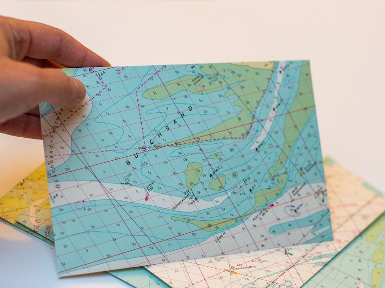 Repurposed Paper Navigation Map Envelopes Mouth of Elbe River - Etsy