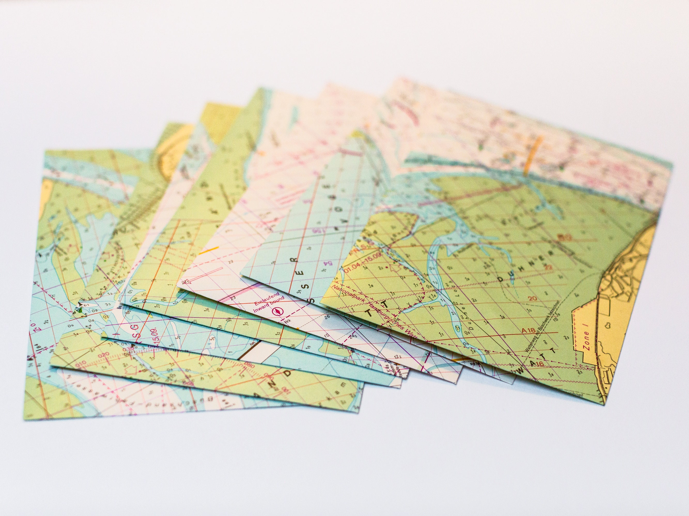 Repurposed Paper Navigation Map Envelopes Mouth of Elbe River - Etsy
