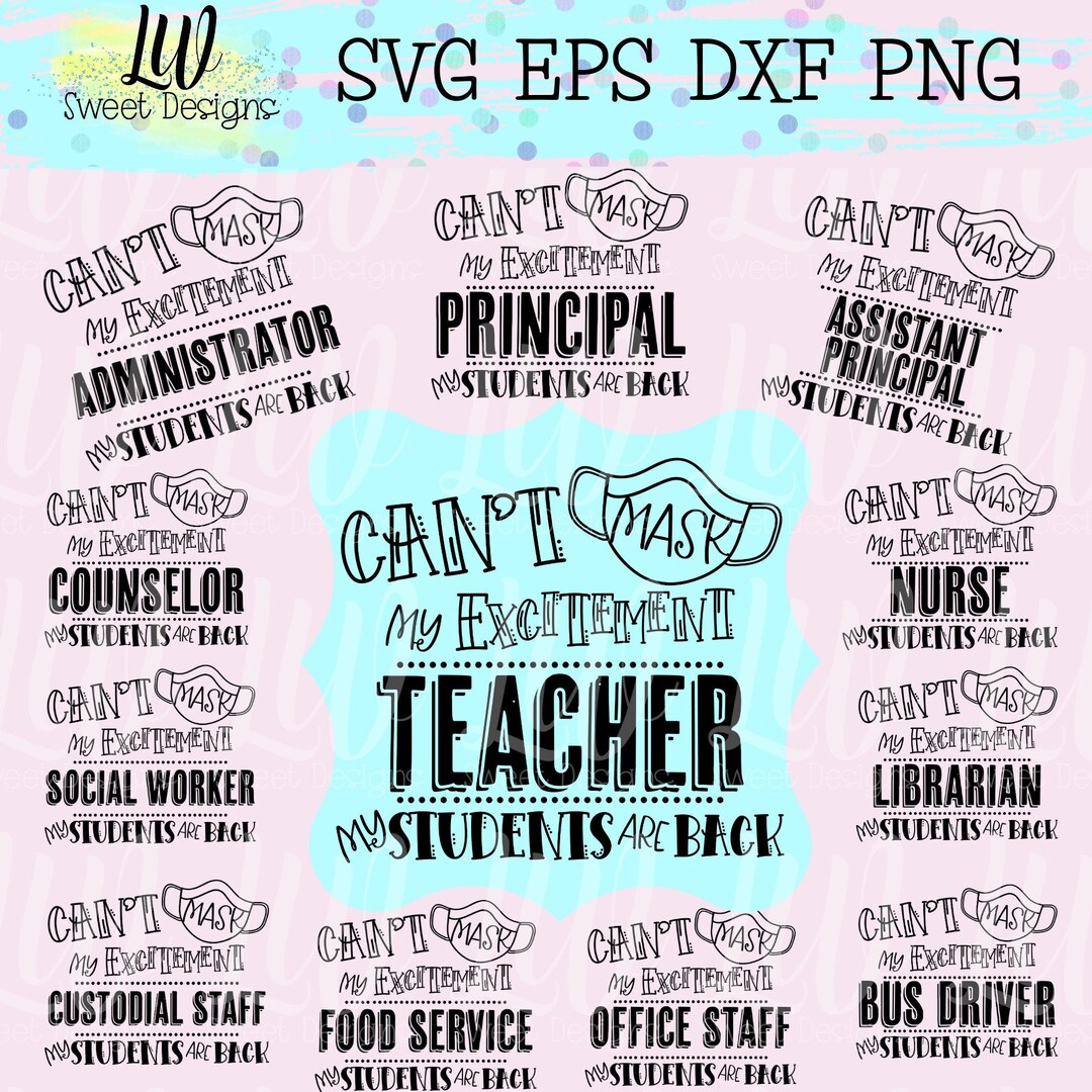 Can't Mask My Excitement Digital Cut File Svg/dxf/eps/png Files for ...