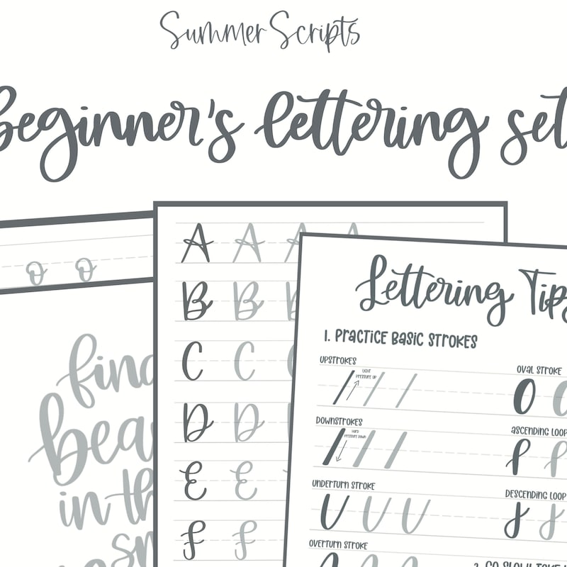 Hand Lettering Worksheets - Etsy
