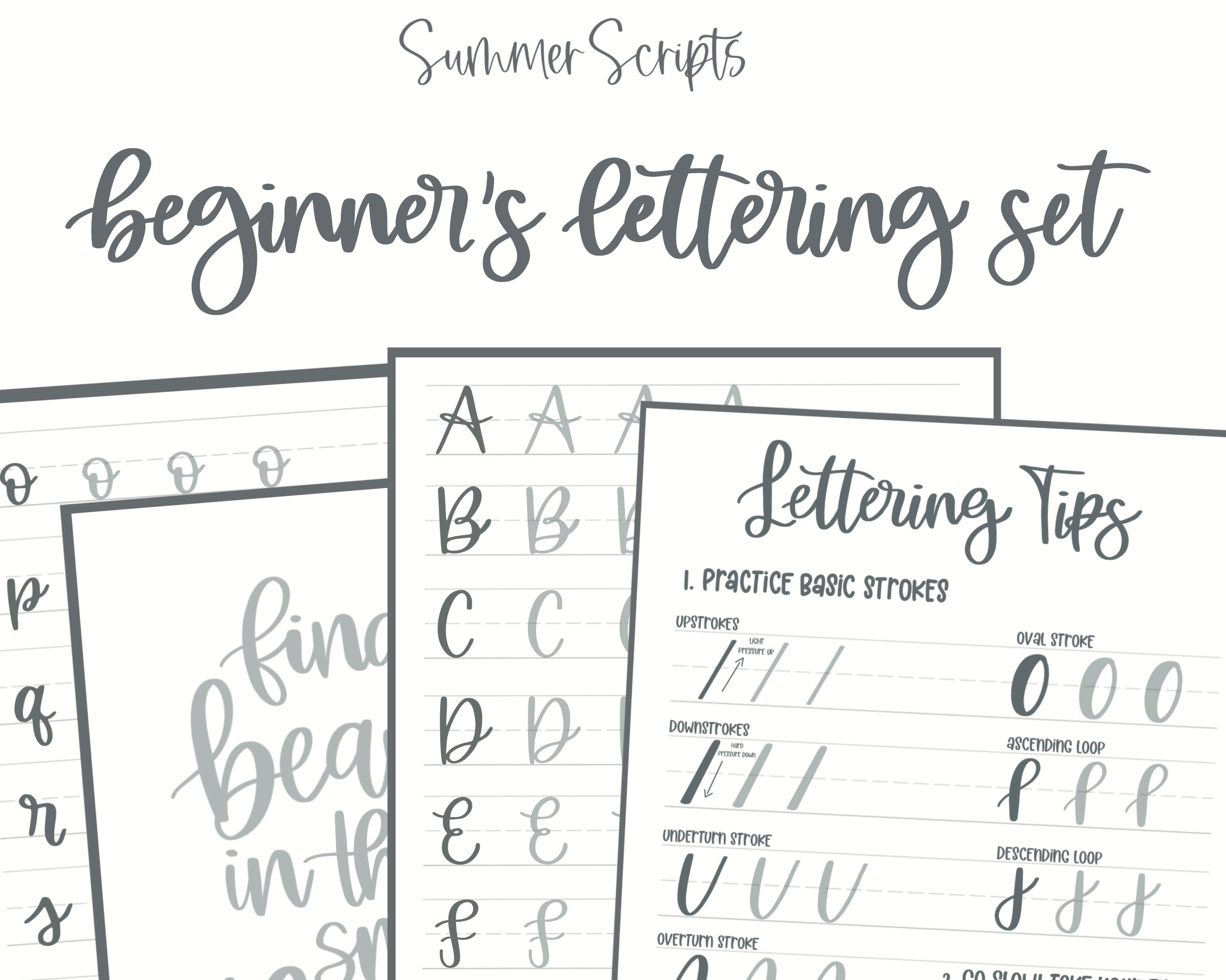 Digital/printable Hand Lettering Workbook Uppercase | Etsy