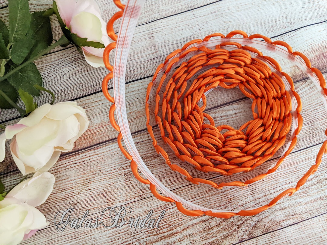 Orange Corset Loops for Corset Lacing Back Bridal Gown Satin Loops Only ...