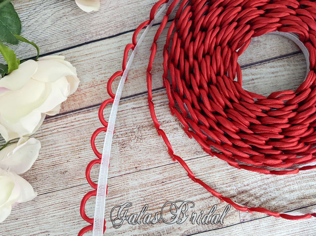 Bloody Red Corset Loops for Corset Lacing Back Bridal Gown Satin Loops ...