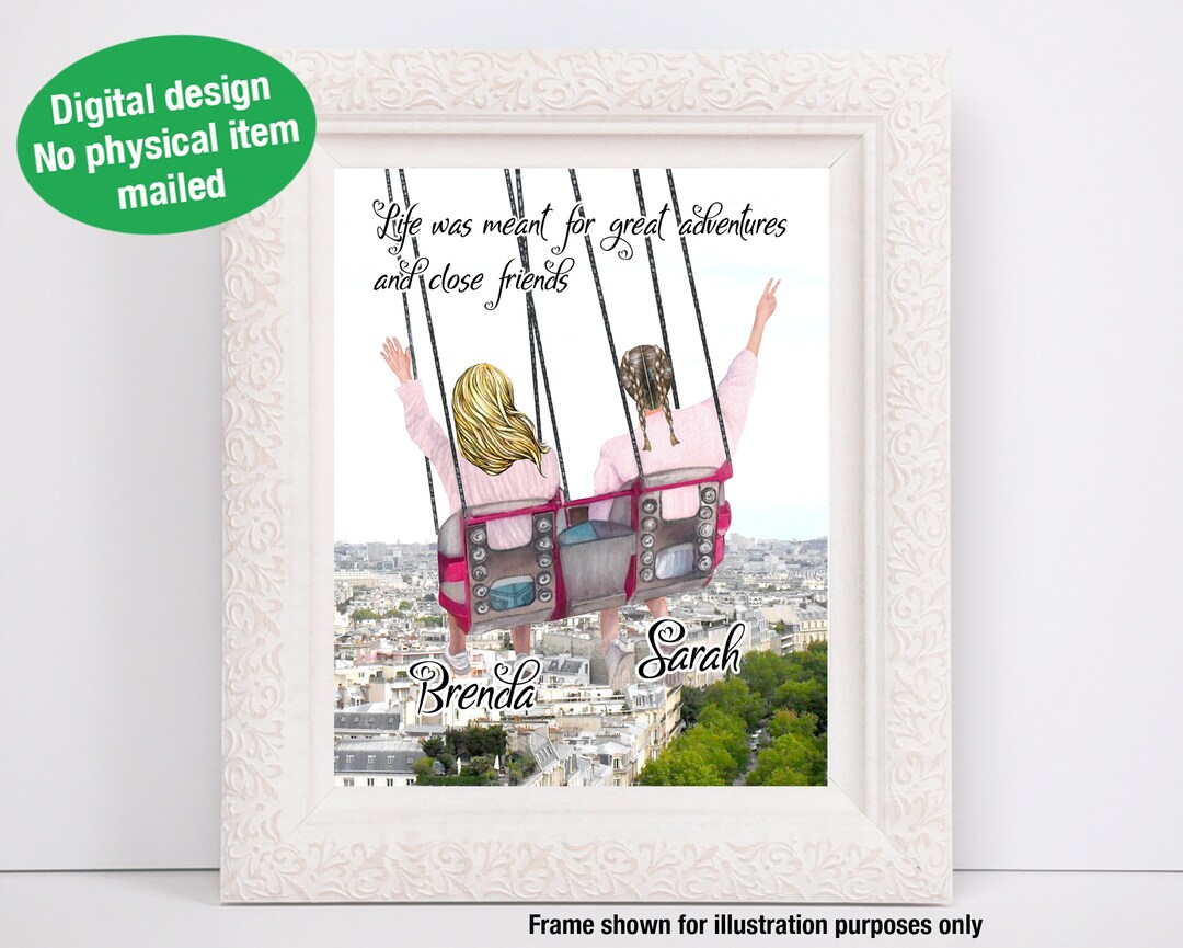 Custom Art for Friends, Digital Artwork, Birthday Gift, Birthday Best ...
