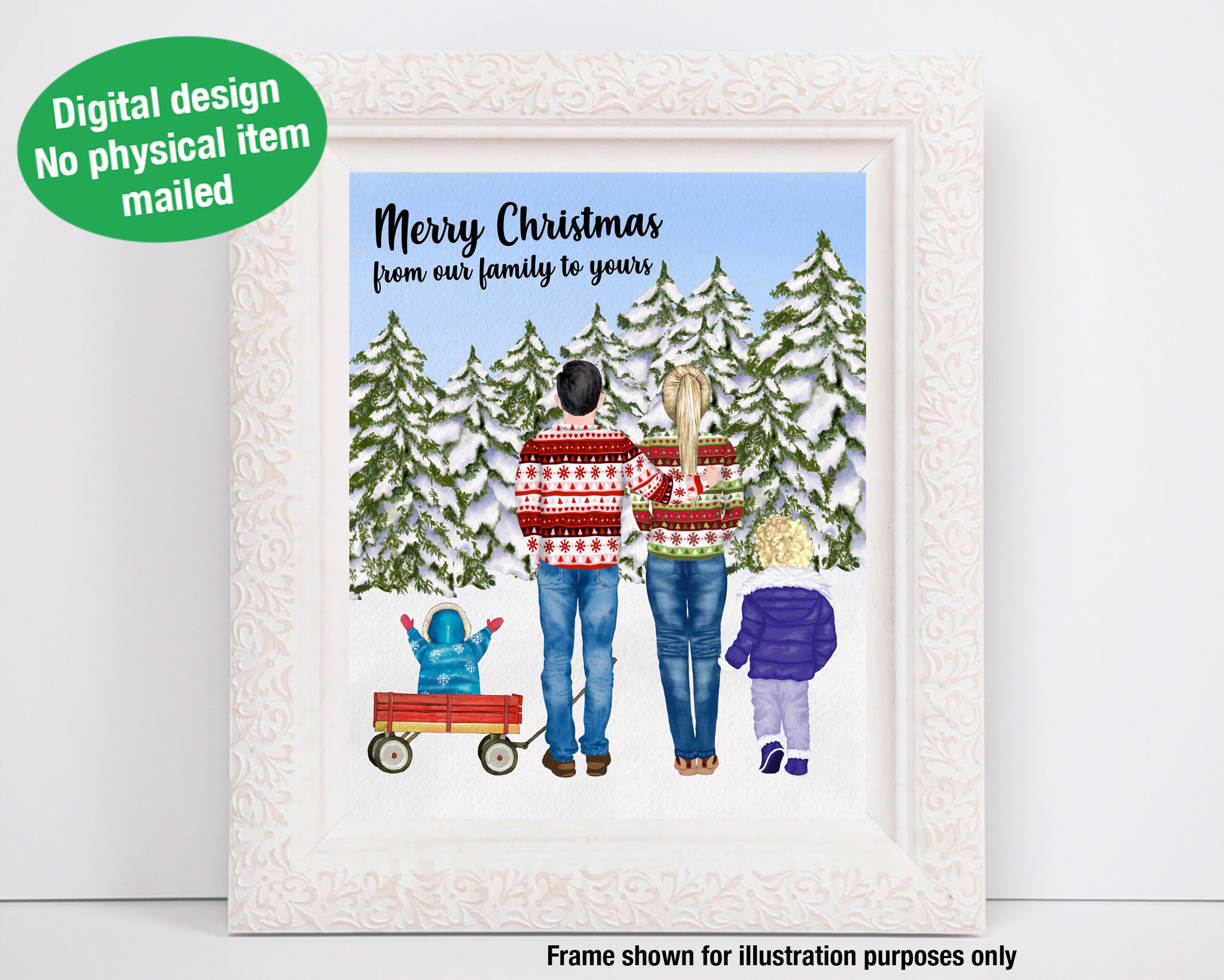 Custom art for Family Christmas Family digital artwork | Etsy