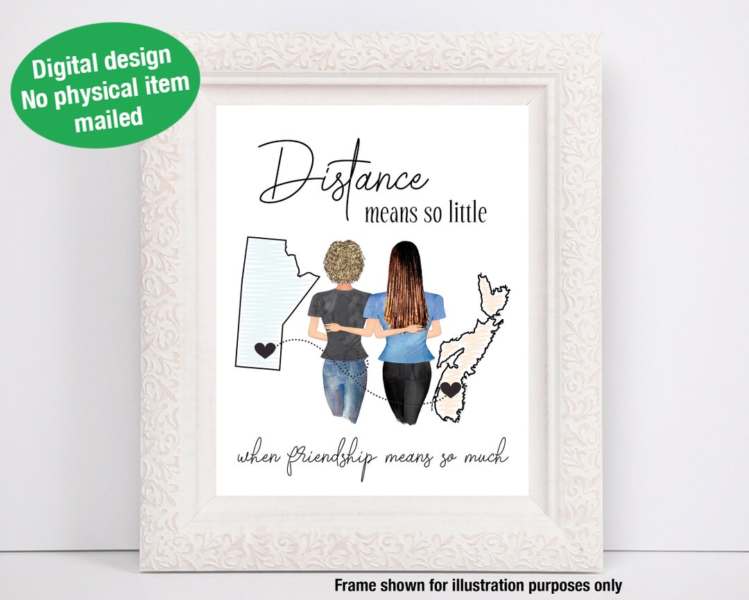 Custom Art for Long Distance Friendship, Digital Artwork, Birthday Gift ...