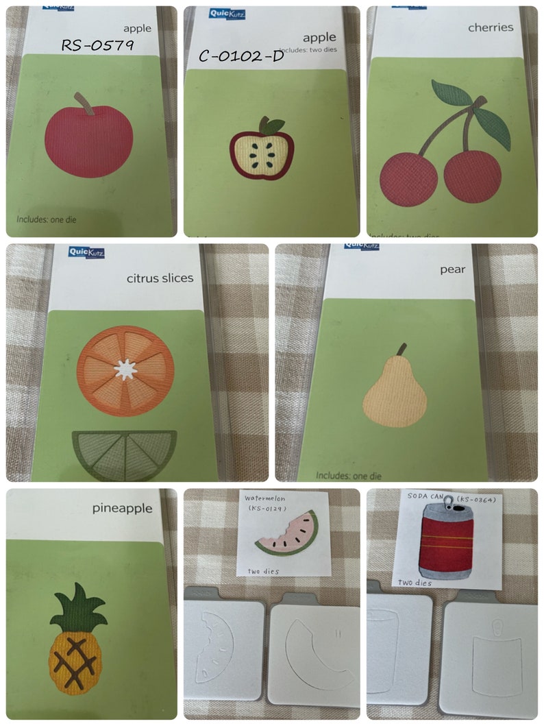 Brand New! Quickutz 2"x2" Dies Group1 / Quickutz Food Dies/ Quickutz ...