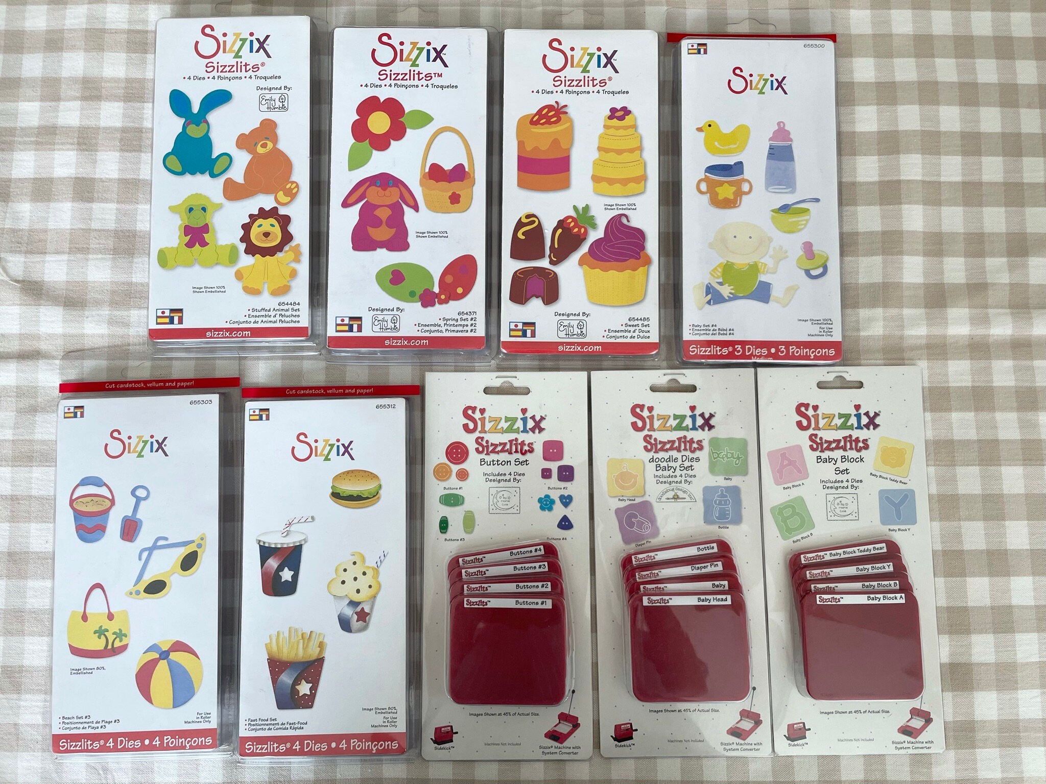 Brand New Sizzix Sizzlits Die Sets 3or4dies Each Package/stuffed Animal ...