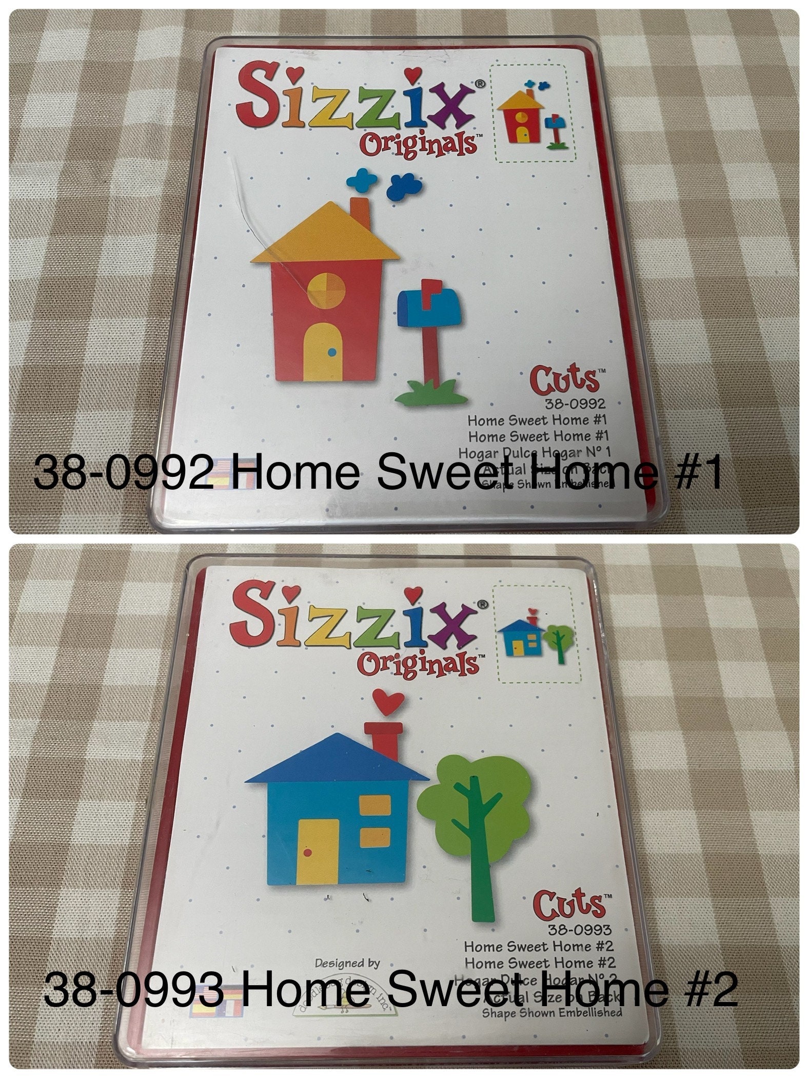 Gentry Used Sizzix Home Sweet Home Dies 1,2,3/ Beby Carriage Die/ Teddy ...