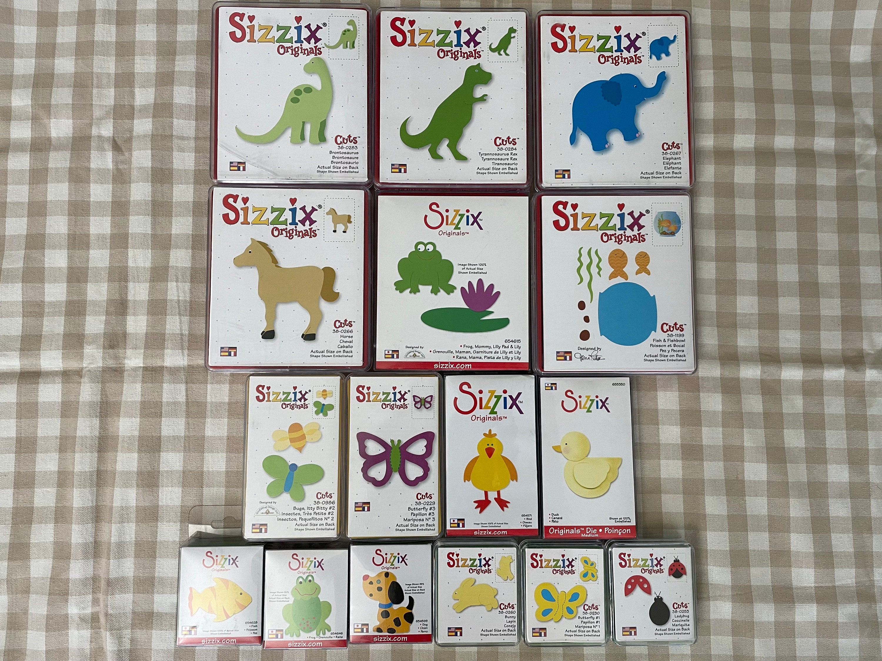 Gentry Used Sizzix Tyrannosaurus/brontosaurus/ Elephant/horse/ Frog ...