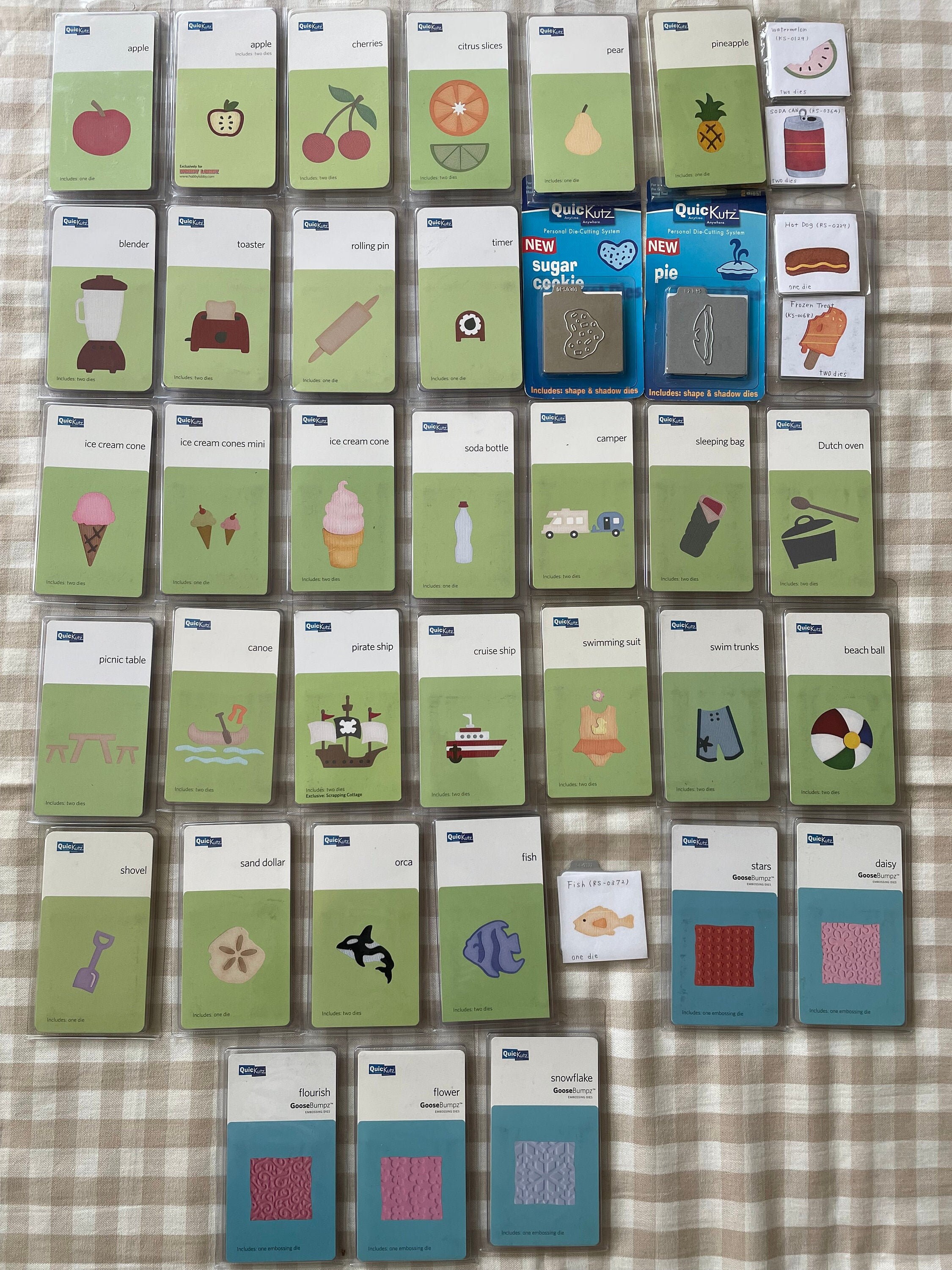 Brand New! Quickutz 2"x2" Dies Group1 / Quickutz Food Dies/ Quickutz ...