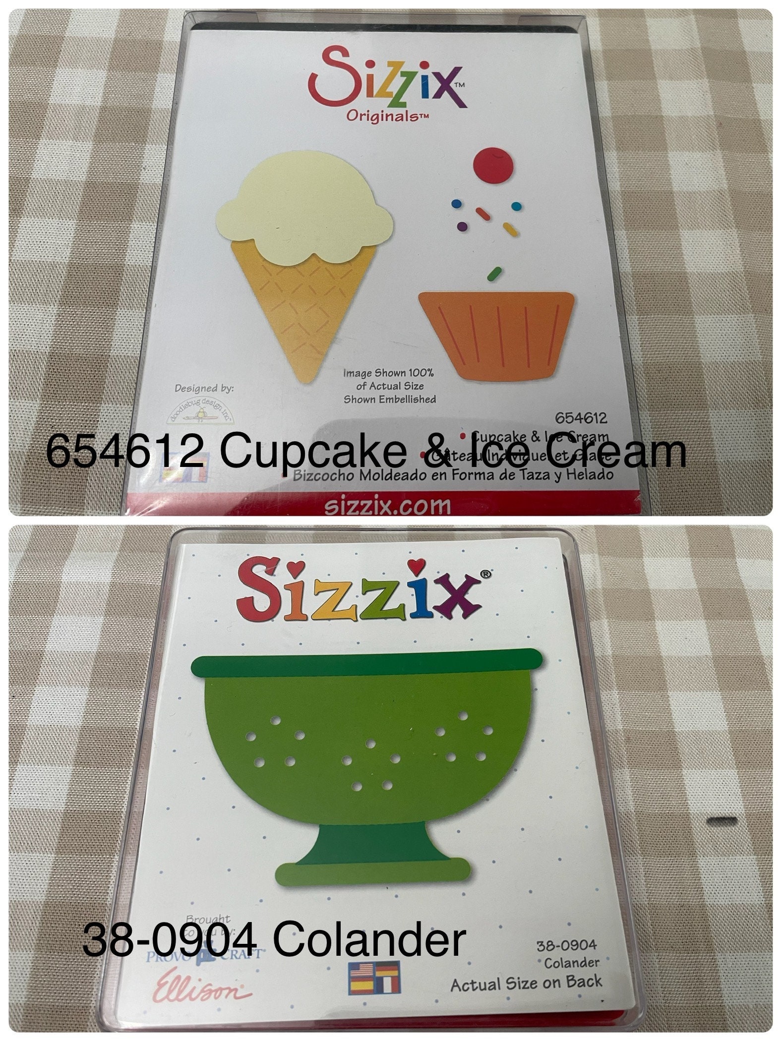Gentry Used Sizzix Cupcake & Ice Cream/ Colander/ Toaster/ Toast / Egg ...