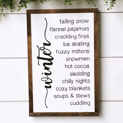 Welcome Winter Sign TWO SIZES Rustic Wood Sign Rustic - Etsy