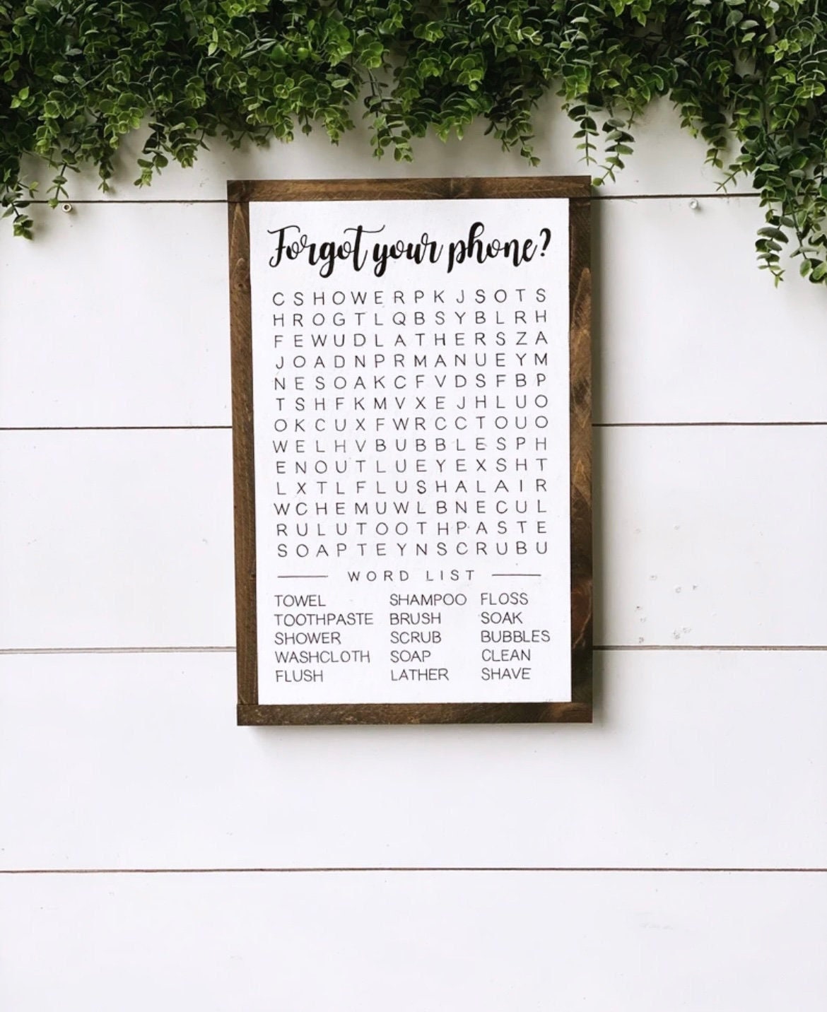 Bathroom Word Search Sign Bathroom Sign Signs - Etsy