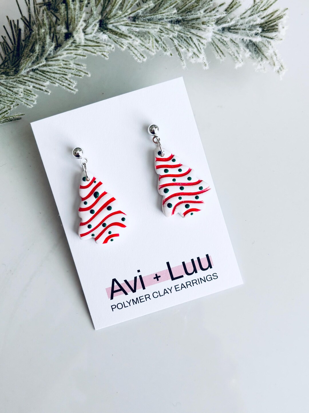 Cake Tree Dangle | Christmas Tree | Polymer Clay Earring - Etsy