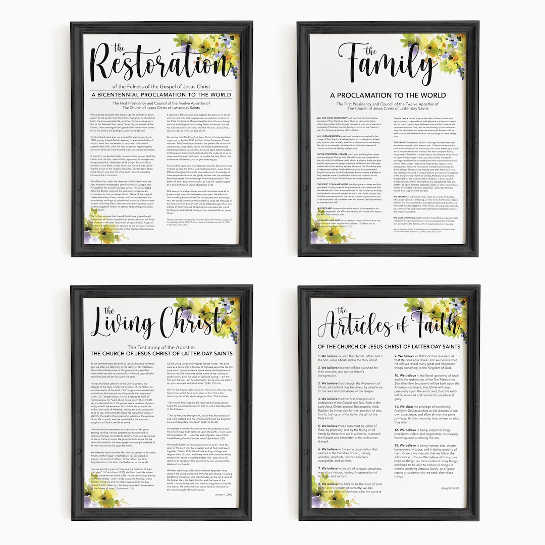 Spring Flowers LDS Poster Bundle 6 Sizes Living Christ - Etsy
