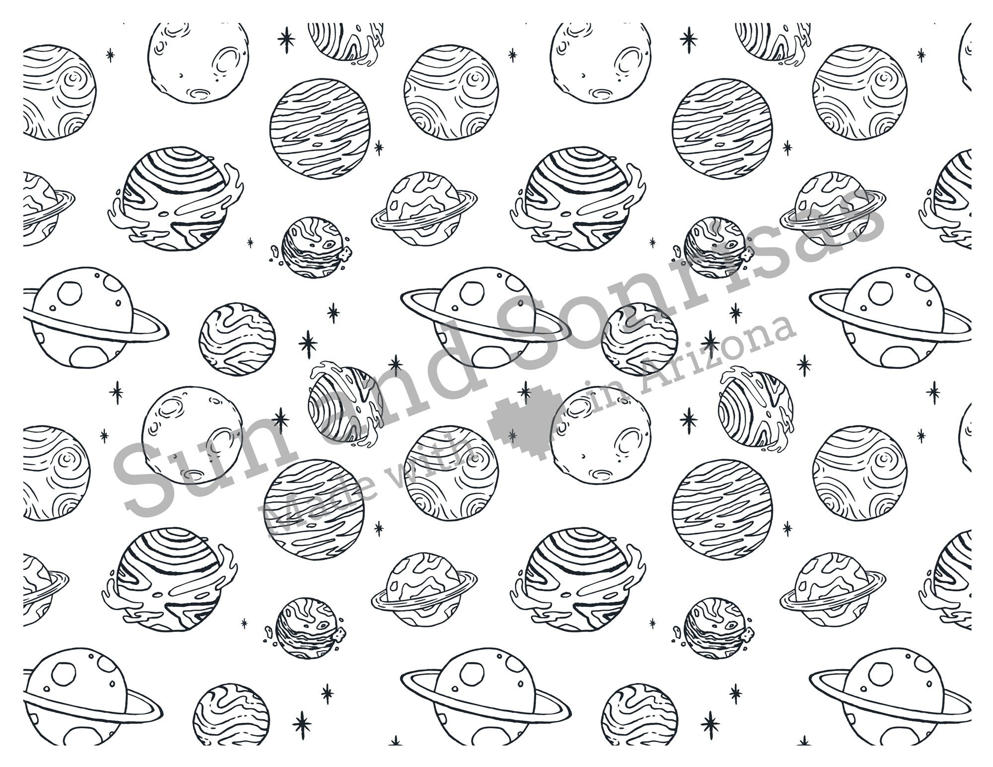 Space Doodles Printable Coloring Pages 3 Pages - Etsy