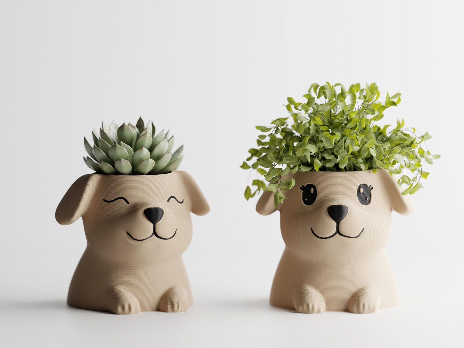 Puppypot Dog Planter Pack of 2 - for Succulent Herbs or Gifts for Pet ...