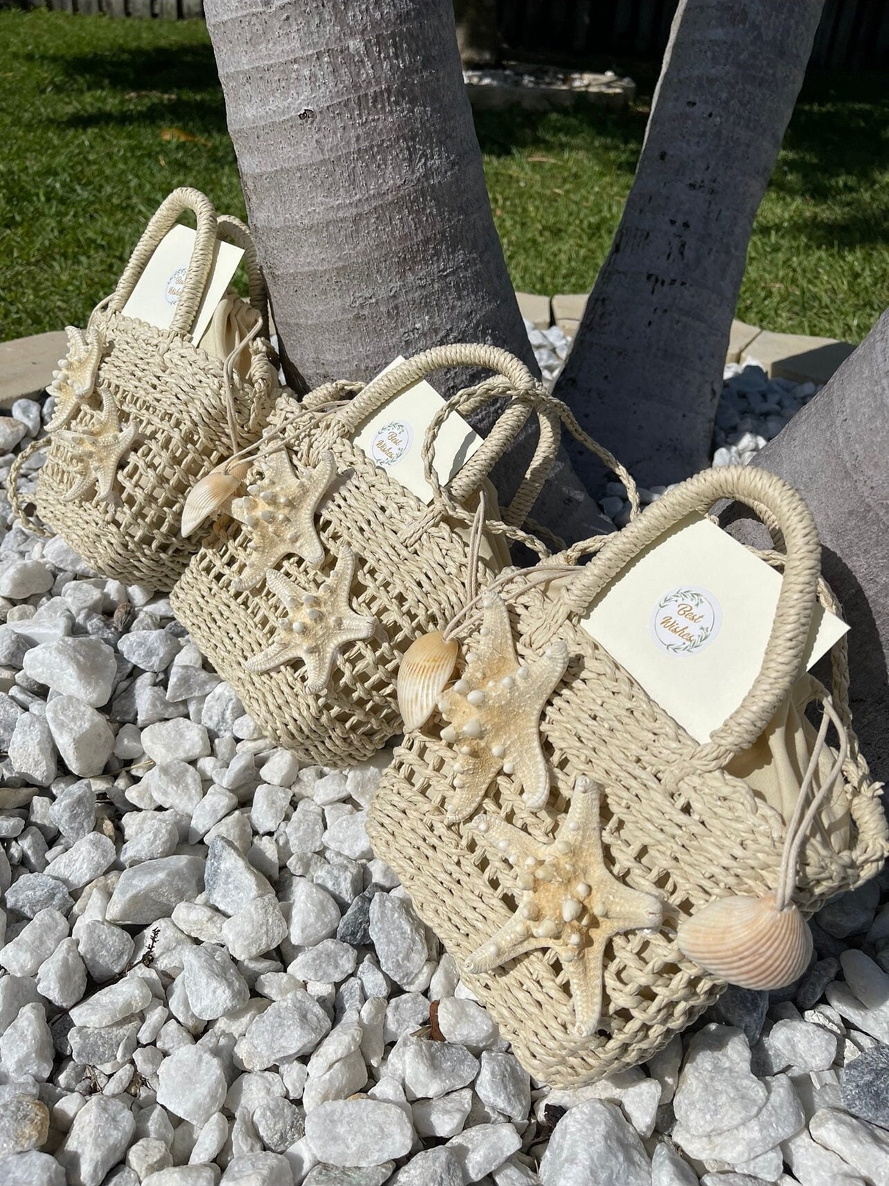 Seashell Bag, Straw, Shell Collecting Bag, Adult, Kids, Mesh Bag, Beach ...