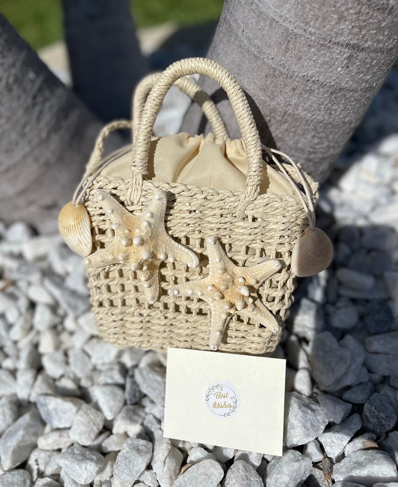 Seashell Bag, Straw, Shell Collecting Bag, Adult, Kids, Mesh Bag, Beach ...