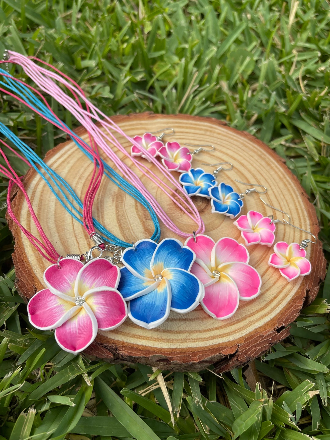 Hawaiian Necklace , Plumeria Necklace , Hawaiian Earrings, Aloha ...