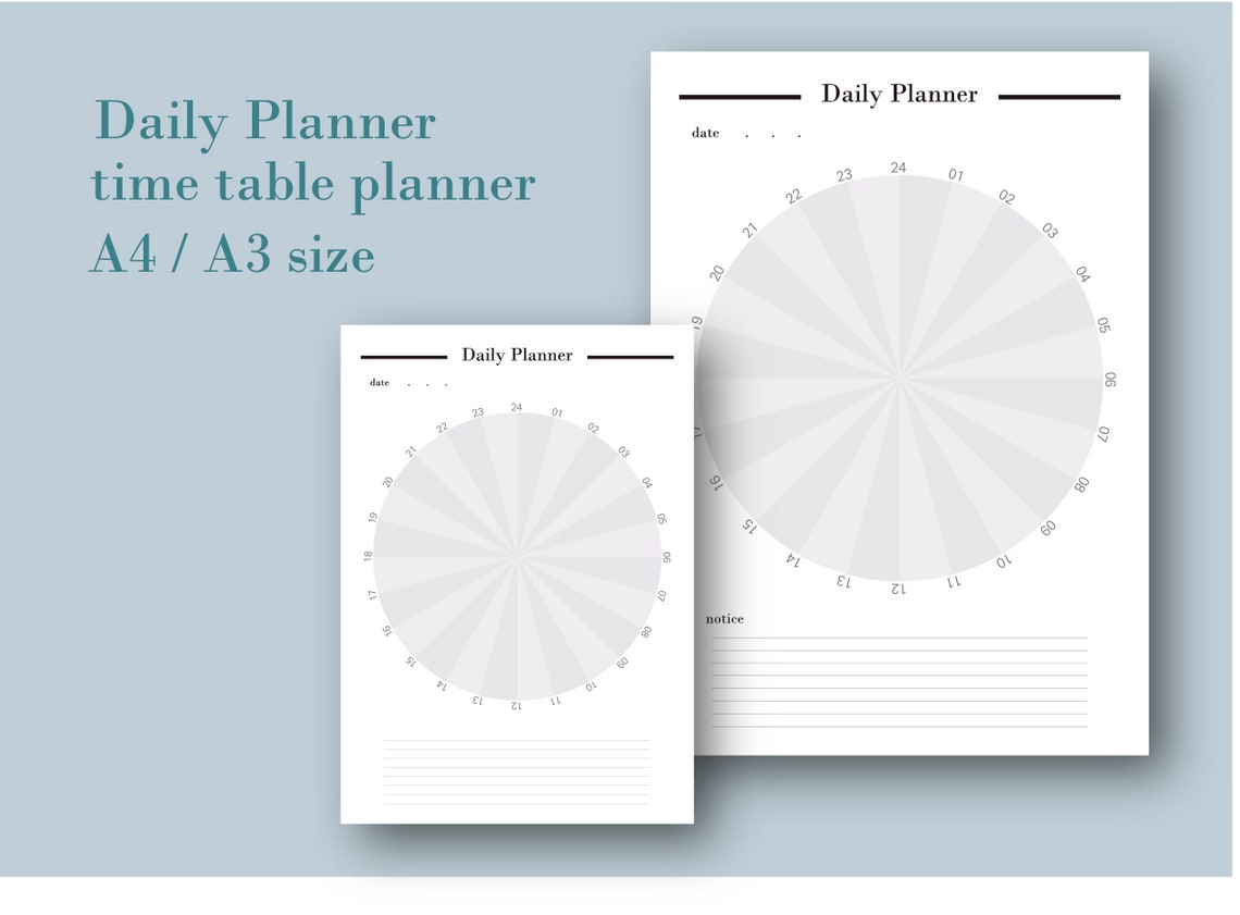 Printable Daily Planner, Instant Download, Clock Planner, Daily Planner ...