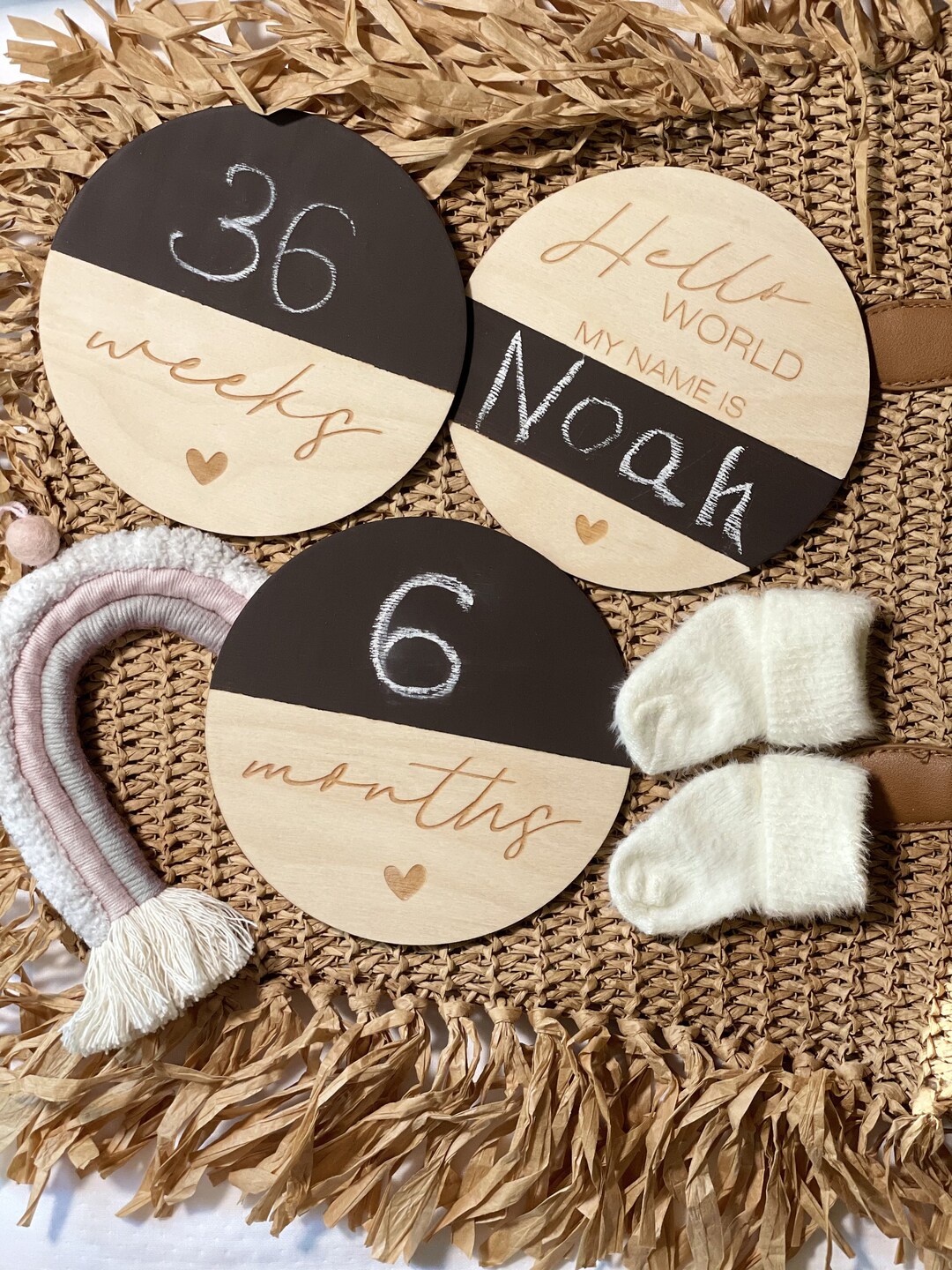 Baby Announcement Sign With Birth Stats Wood Sign for Name Reveal Baby ...