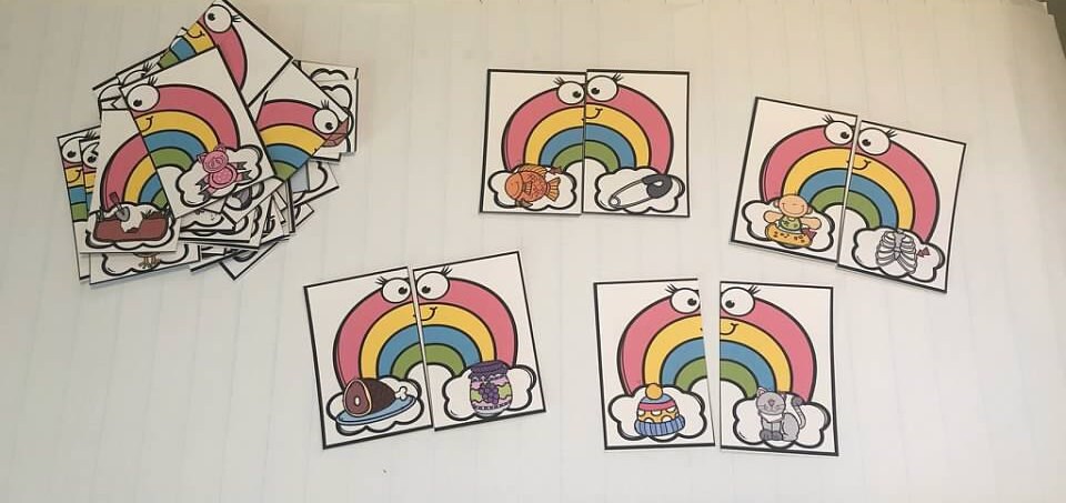 NO PREP Rainbow Rhyming Matching Game, Educational Learning Activities ...
