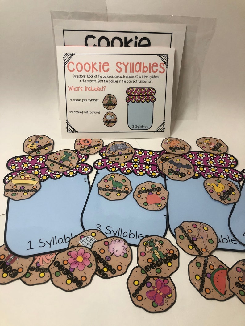 NO PREP Cookie Counting Syllables Activity for Kids, Educational ...
