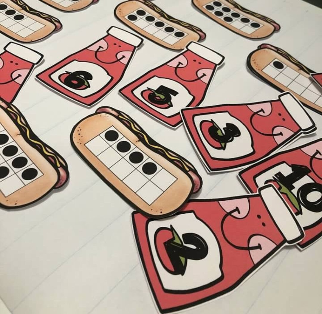 Hot Dog Counting Game, Numbers 1-10, Preschool Learning - Etsy