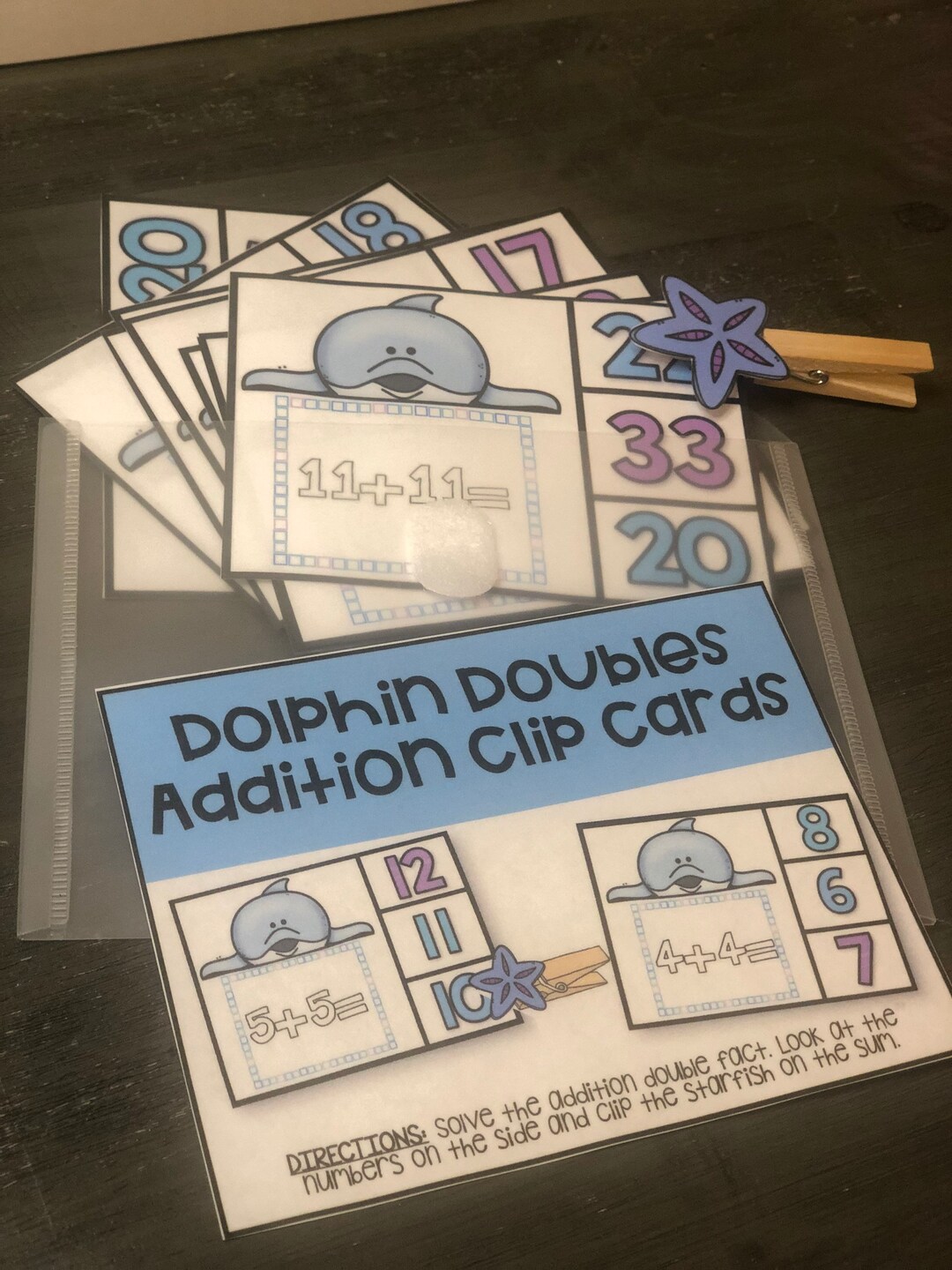 NO PREP Dolphin Doubles Addition Clip Practice, Math Facts Games for ...