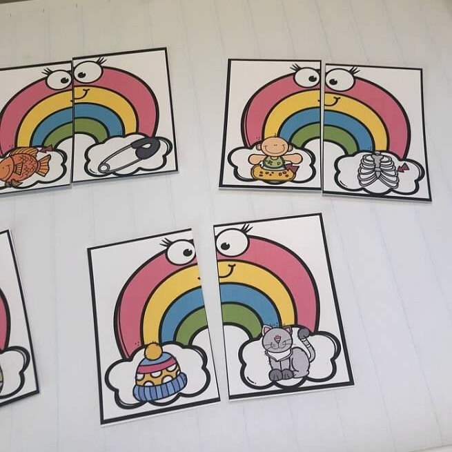 NO PREP Rainbow Rhyming Matching Game, Educational Learning Activities ...