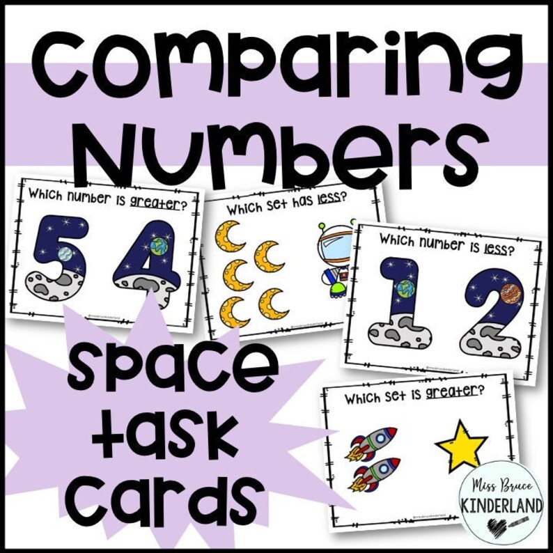 Math Comparing Numbers Printable Task Cards, Early Numeracy Activities ...