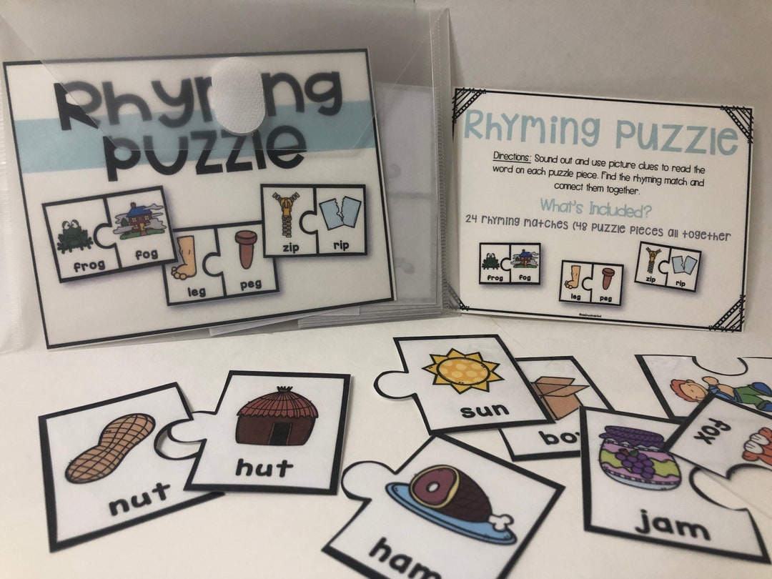 NO PREP Educational Rhyming Learning Puzzle, Practice School Game ...