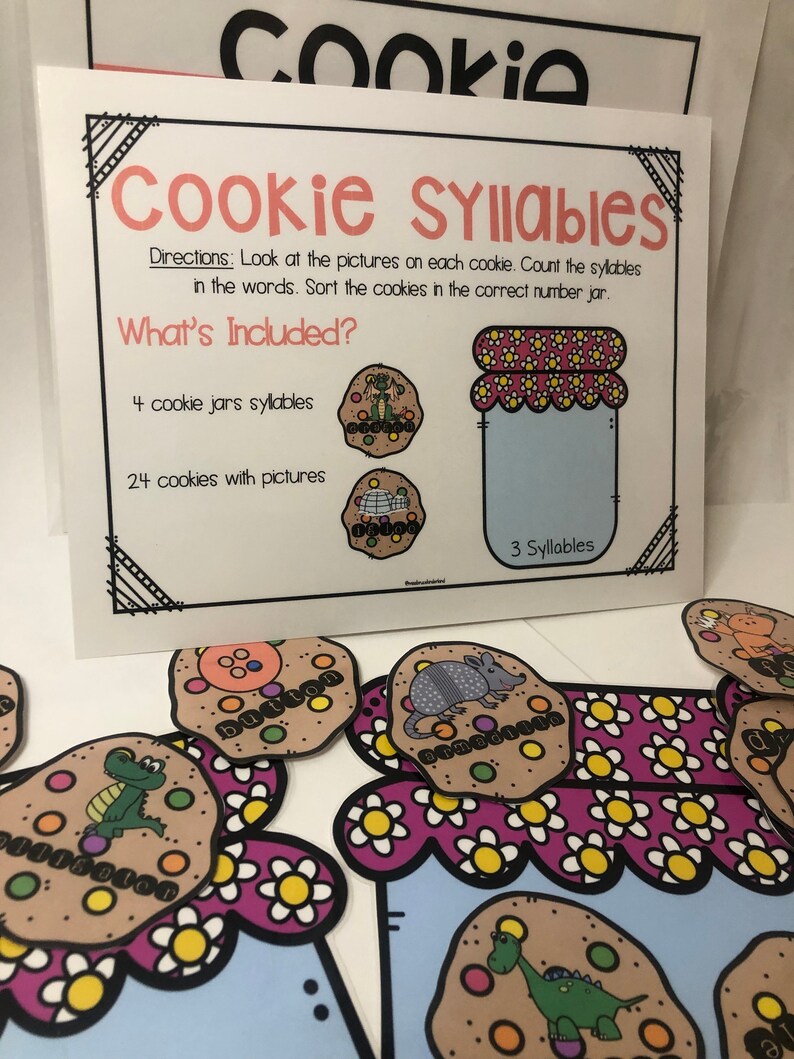 NO PREP Cookie Counting Syllables Activity for Kids | Etsy