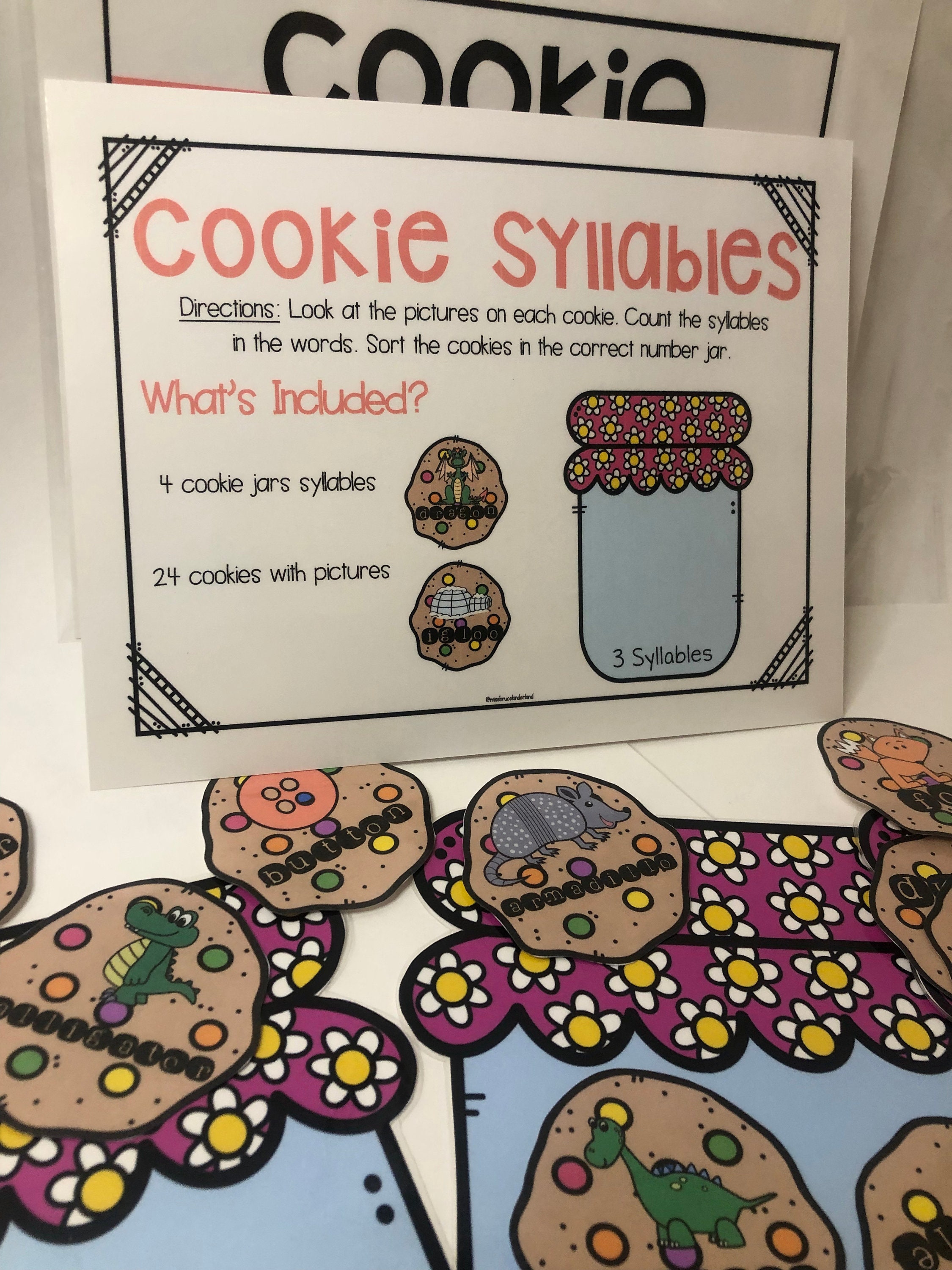 NO PREP Cookie Counting Syllables Activity for Kids, Educational ...