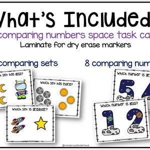 Math Comparing Numbers Printable Task Cards, Early Numeracy Activities ...