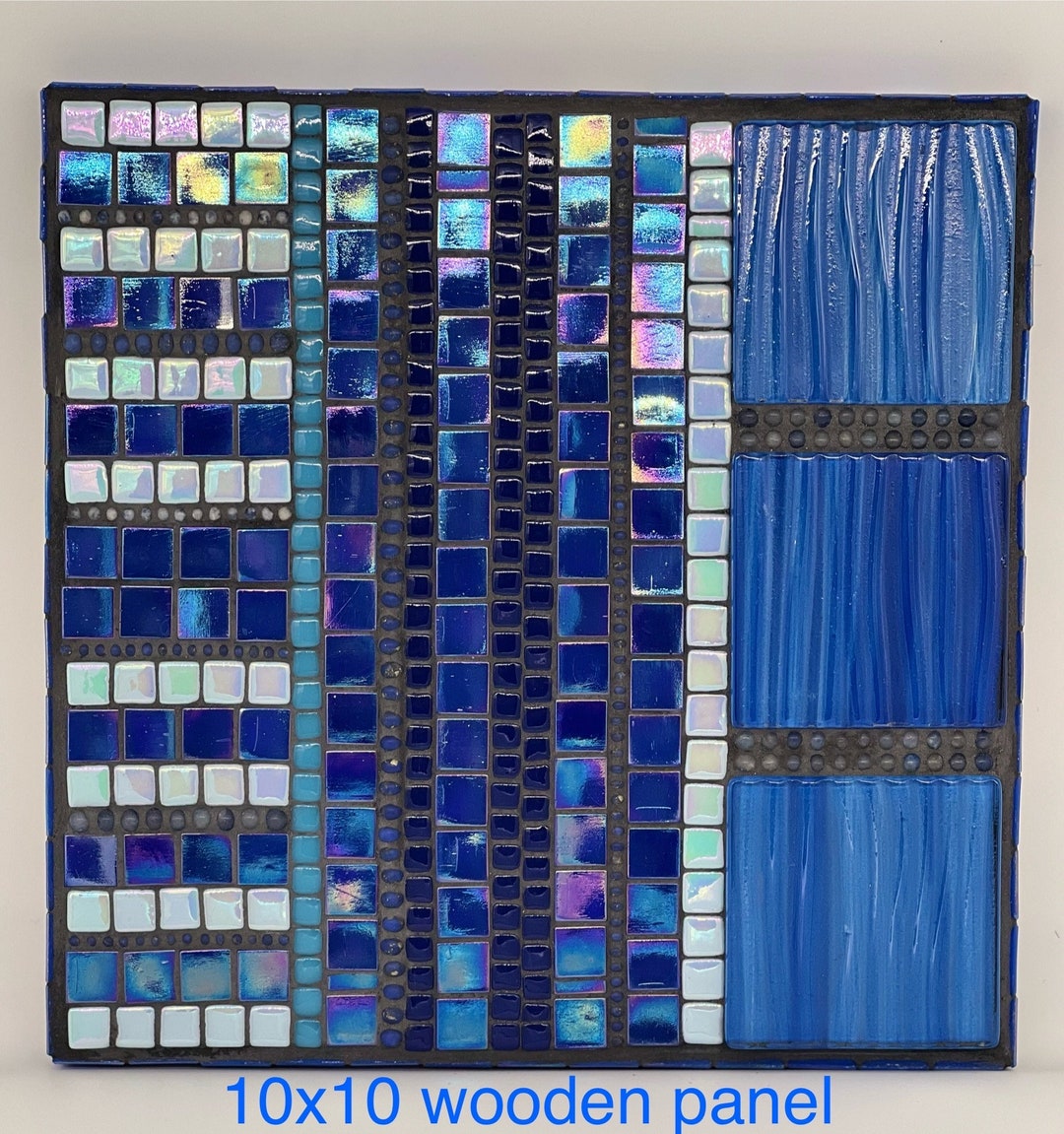 Mosaic Art Panel - Blue Squares, 10x10 - Etsy
