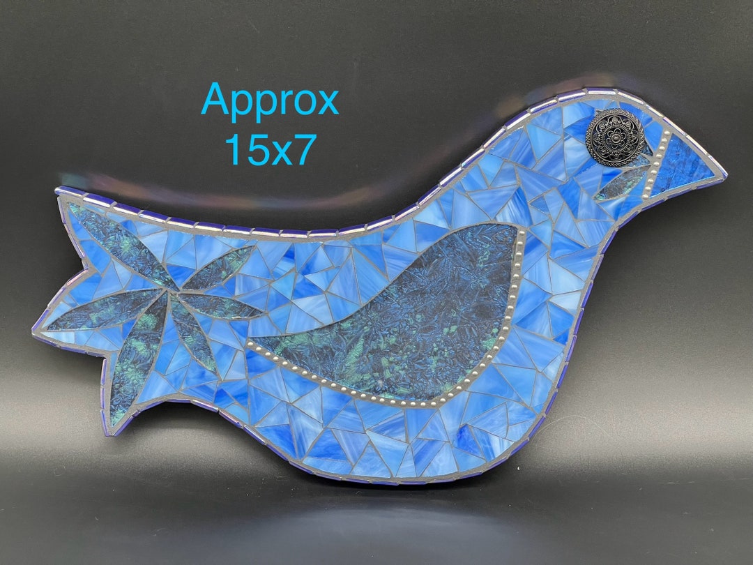 Mosaic Bird (blue) - Etsy