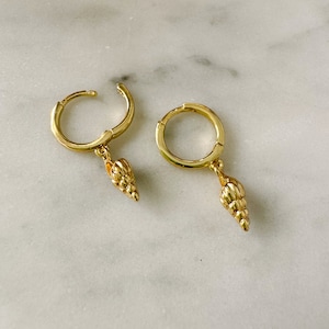 Beachy Charm Hoop Earrings | Gold Plated Charm Earrings - Etsy