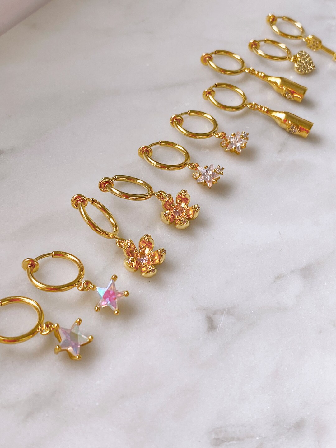 Gold Charm Clip On's | Clip on Earrings | Non Pierced Earrings | Gold ...