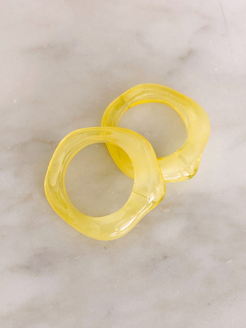 Wavy Ring Set Colorful Plastic Ring Set Clear Plastic - Etsy