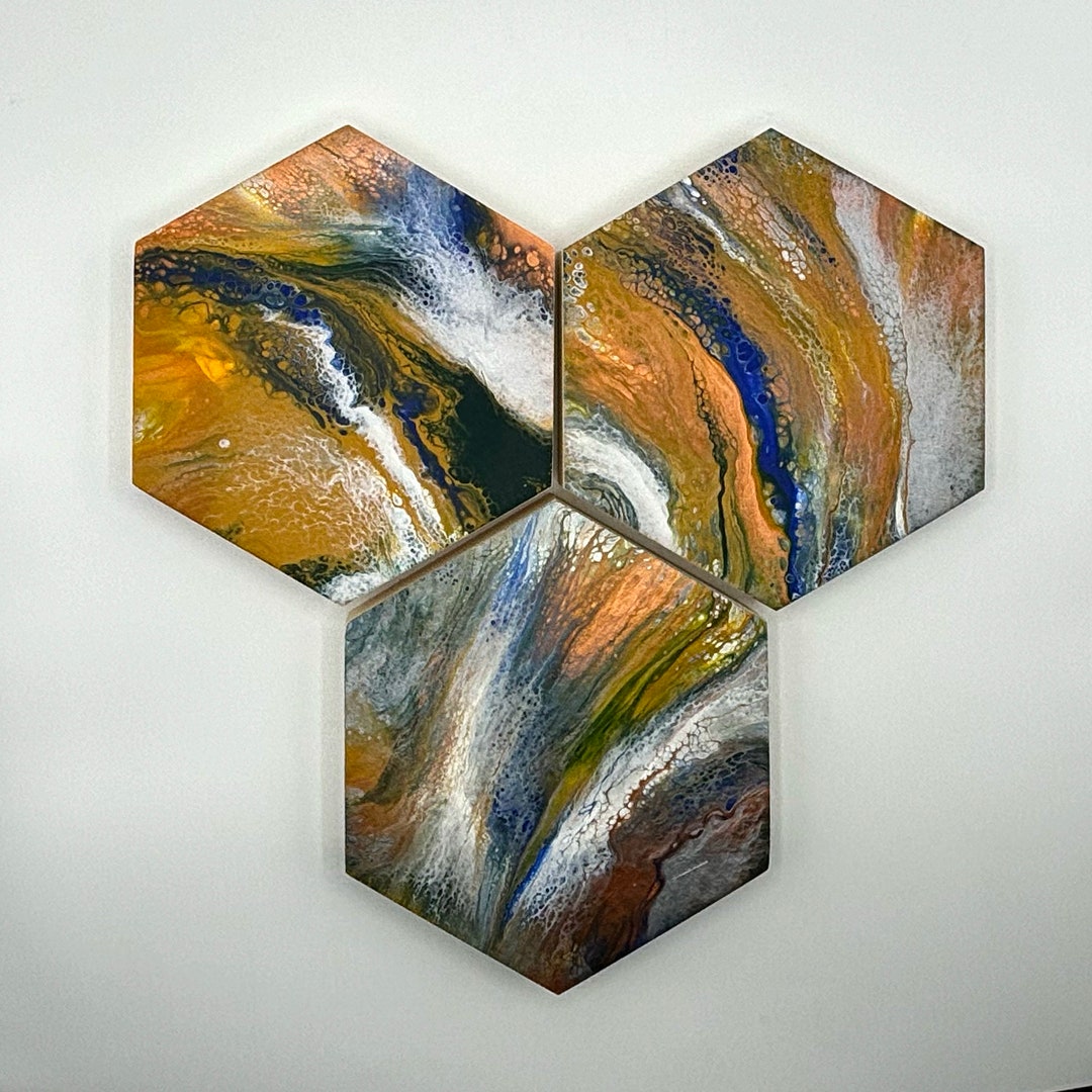 Mini Masterpiece HEXAGONAL PANEL PAINTINGS Group of Six Panels - Etsy