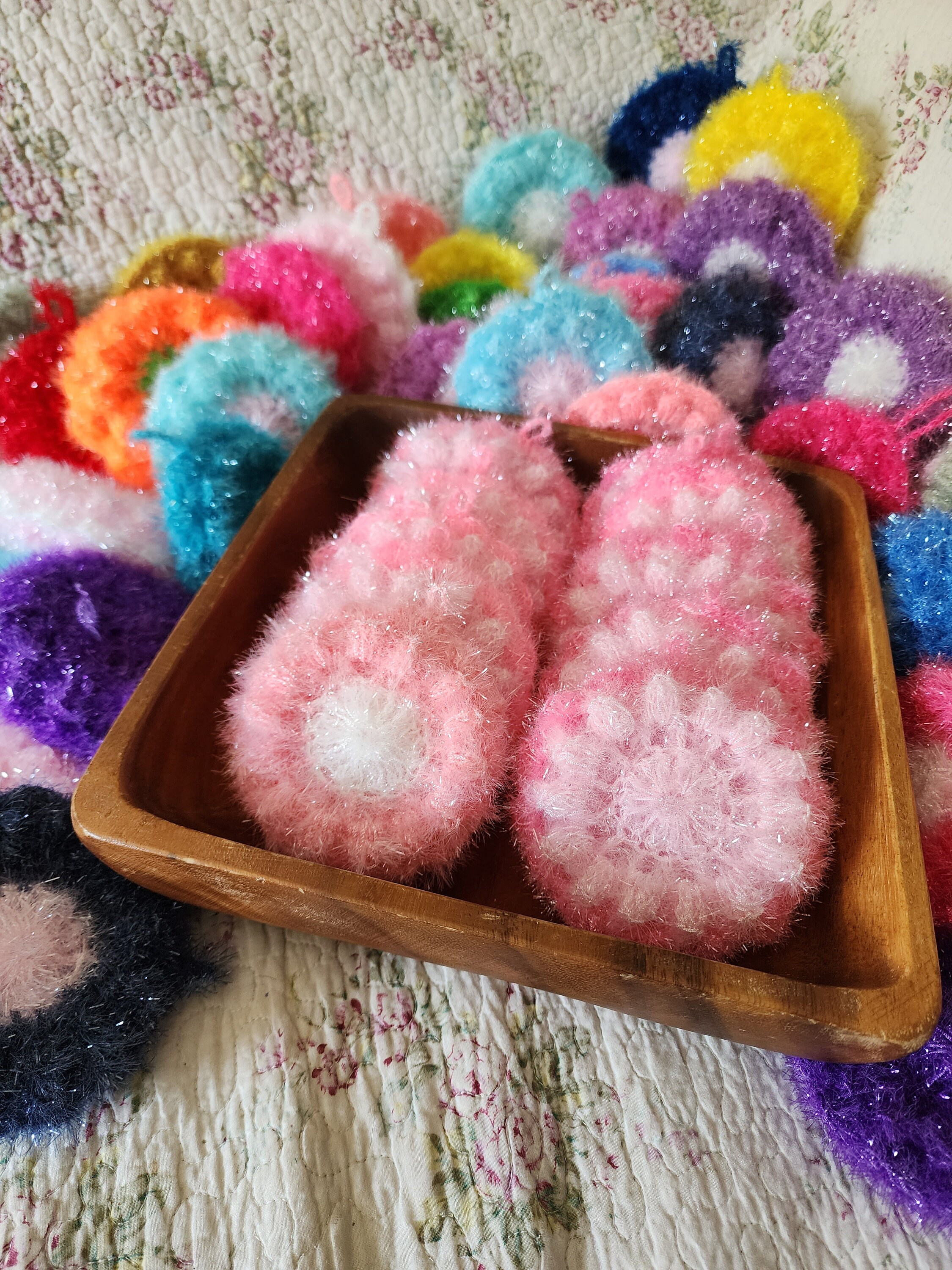Homemade Reusable Dish Scrubbies pack of 3 - Etsy