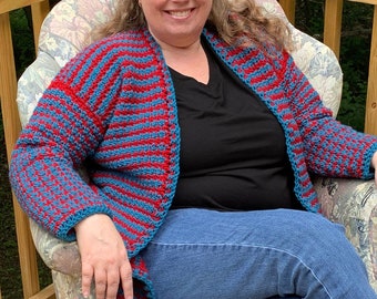 Red Blue Sweater | Etsy