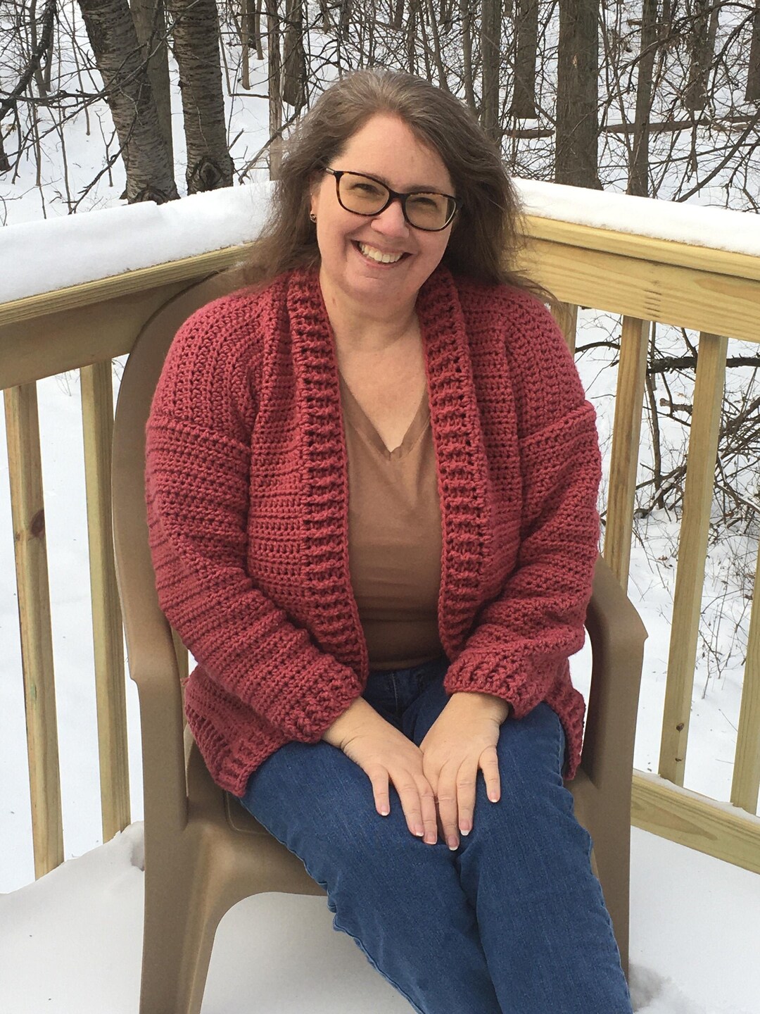 Handmade Cardigan, Dusty Rose Cardigan, XL Pink Cardigan for Women ...