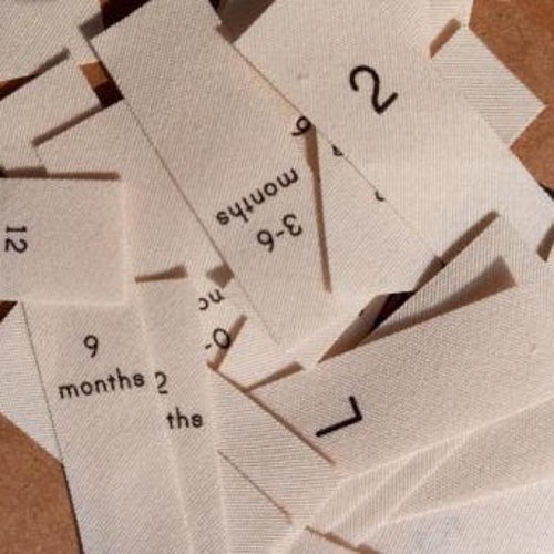 Custom Clothing Size Tags Organic Cotton Sew in Size Labels - Etsy