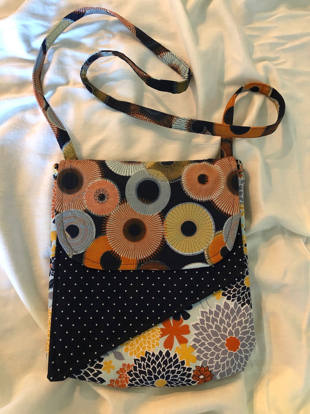 Navy Blue, Polka Dot, Multi-pattern Handmade Hidden Pocket Purse - Etsy