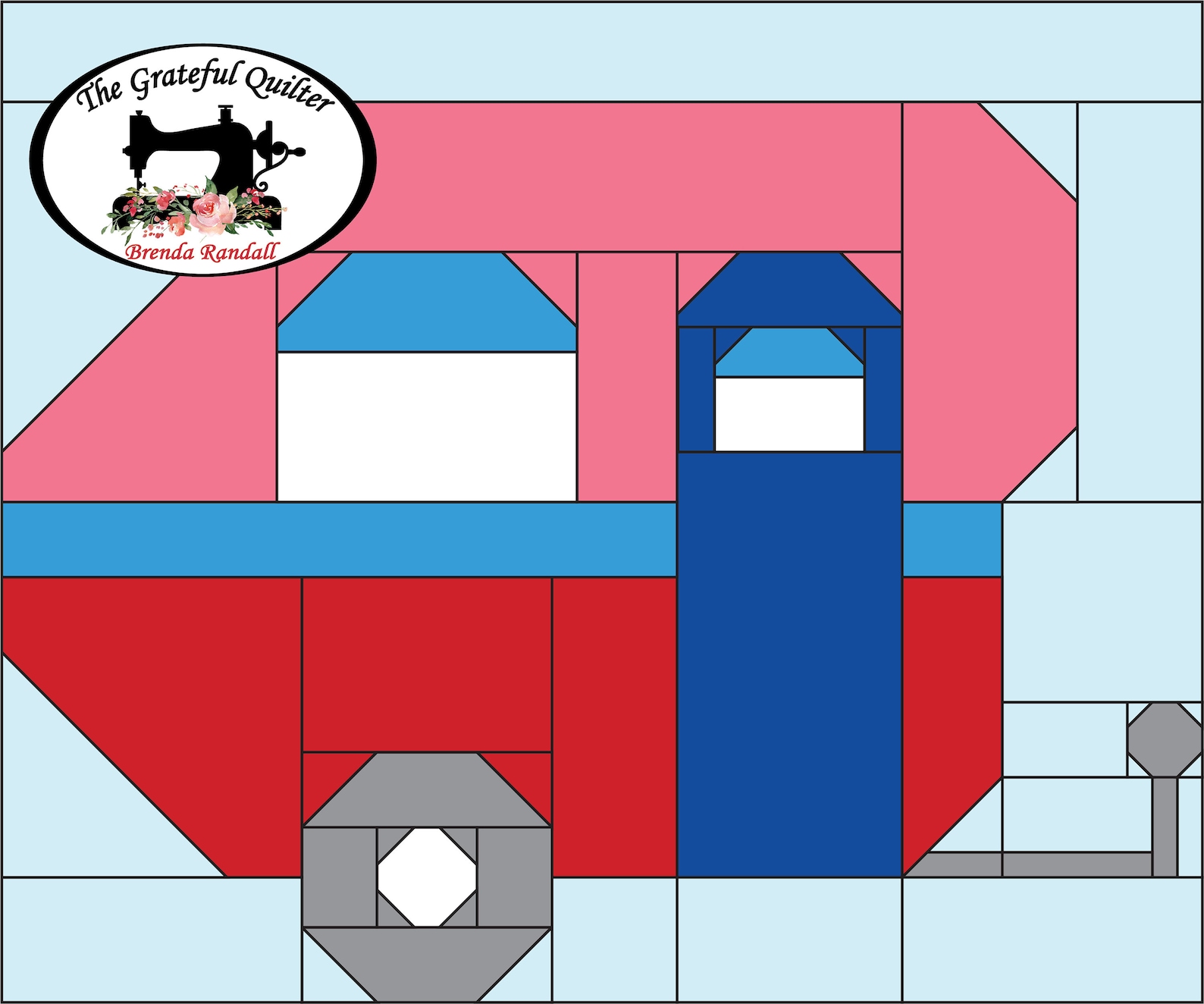 The Happy Glamper Quilt Pattern- GLAMPER BLOCK #1 ONLY - Etsy