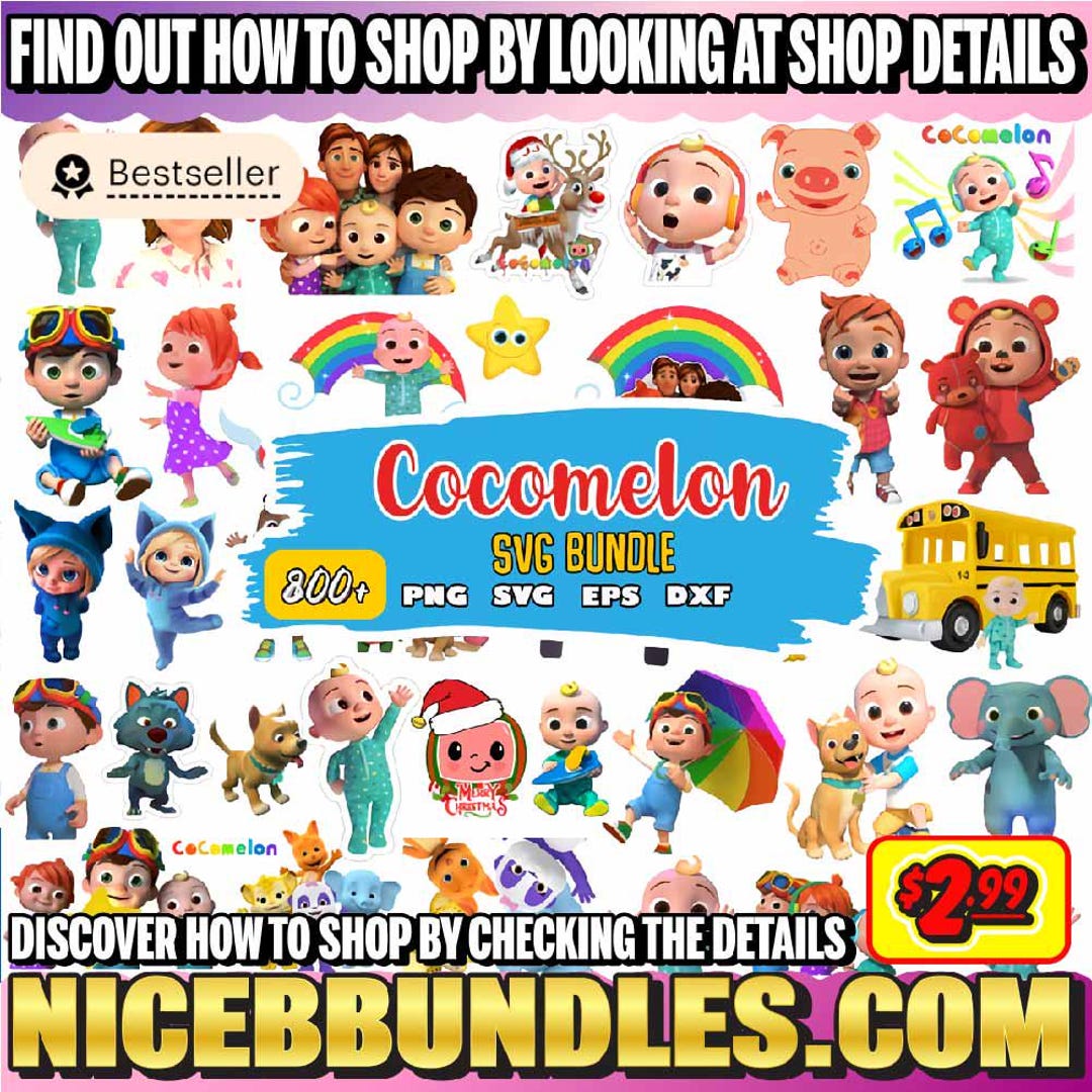 800 Files Cocomelon Bundle, Layered Cartoon Svg,png,pdf, Vector ...